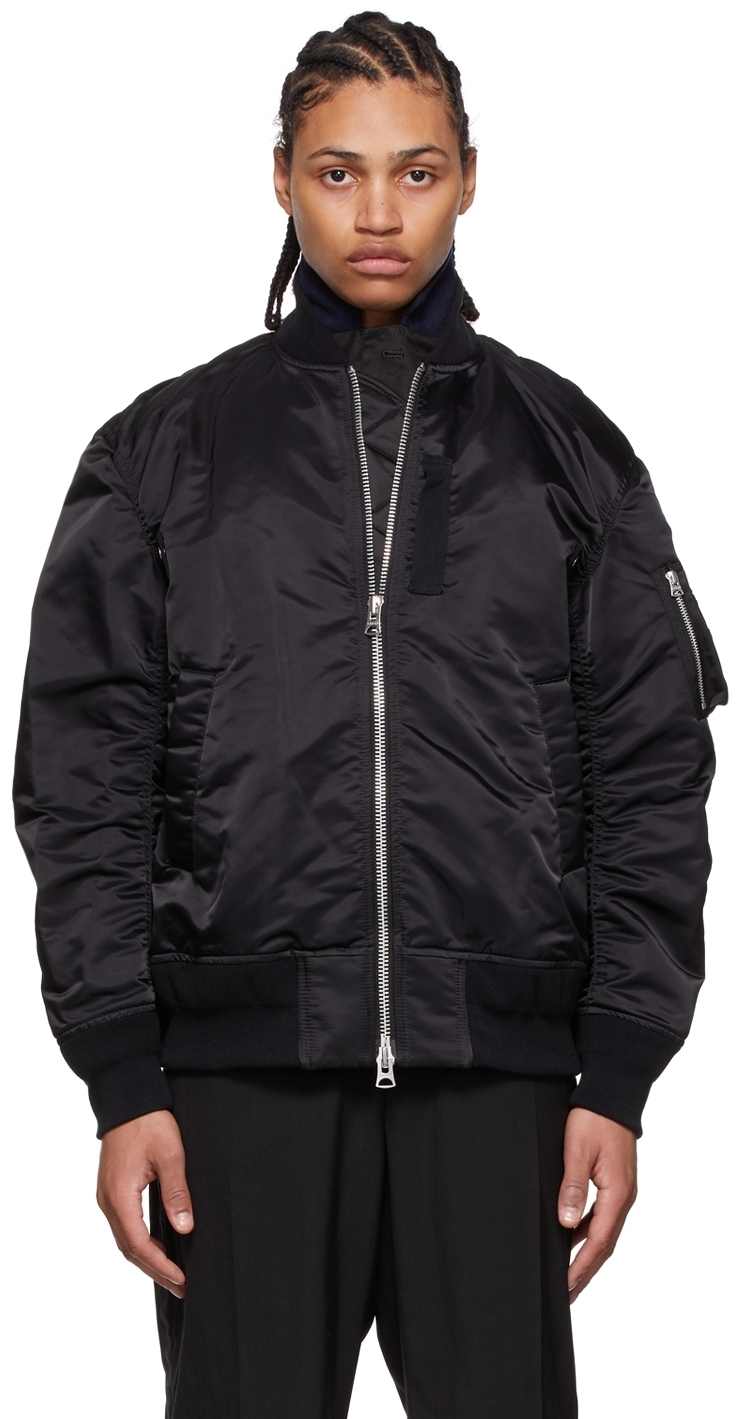 sacai Black MA-1 Bomber Jacket Sacai
