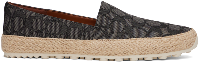 Coach 1941 Gray & Black Signature Jacquard Espadrilles Coach 1941