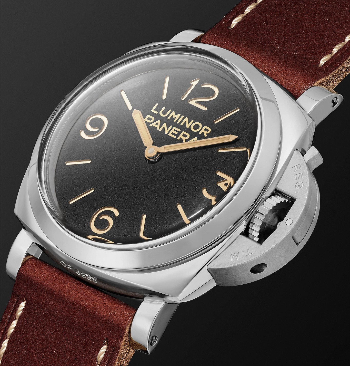Panerai - Luminor 1950 Hand-Wound 47mm Stainless Steel and Leather ...
