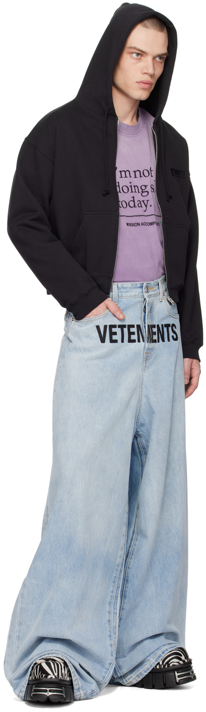 VETEMENTS Blue Embroidered Jeans Vetements