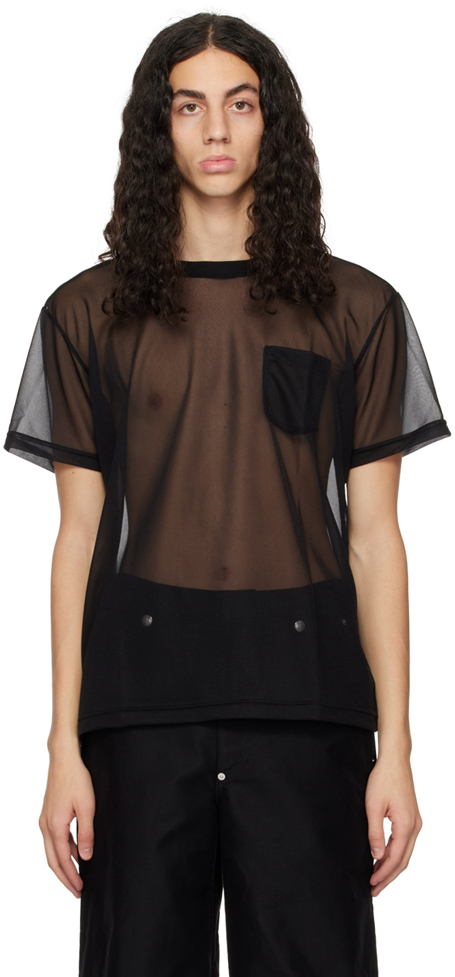 Johnlawrencesullivan Black Sheer T-Shirt Johnlawrencesullivan