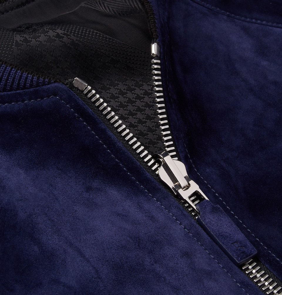 Berluti - Reversible Leather-Trimmed Suede and Jacquard Bomber Jacket ...