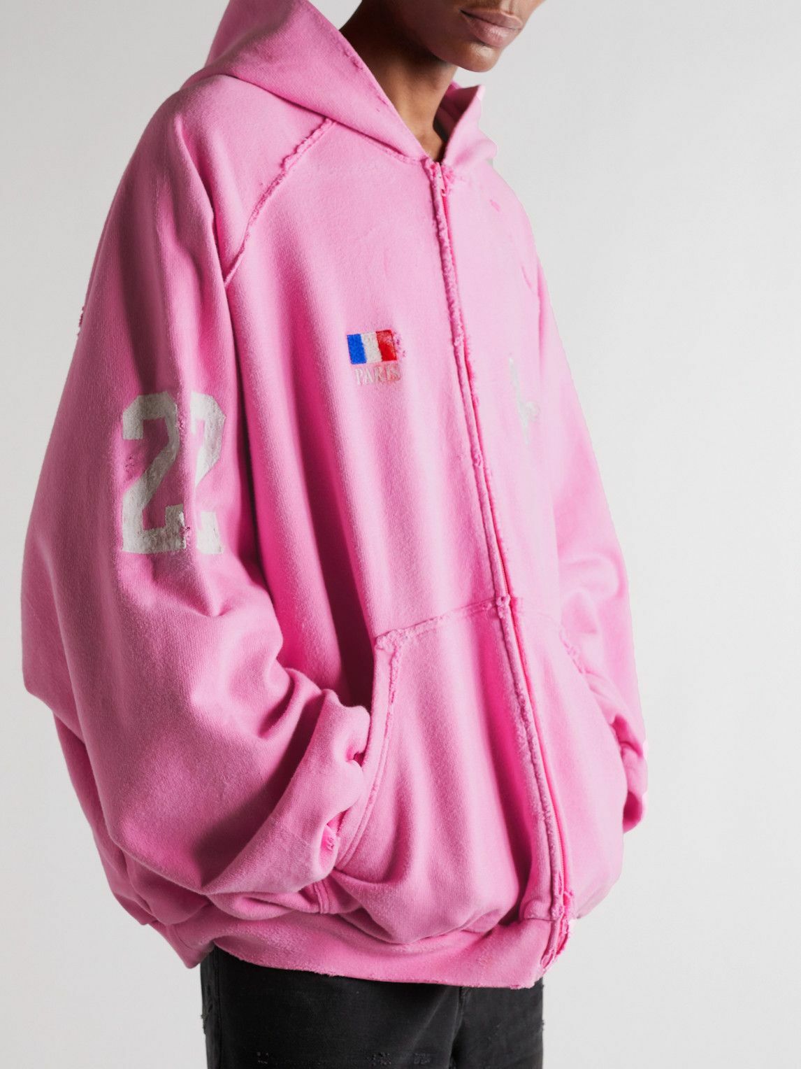 Balenciaga - Molleton Bouclette Logo-Embroidered Distressed Cotton ...