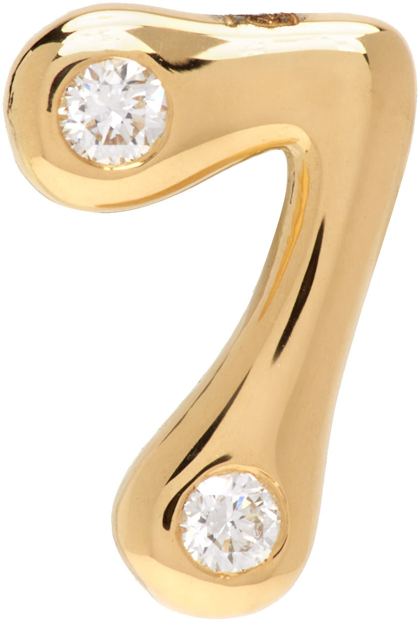 BRENT NEALE Gold Bubble Number 7 Single Earring BRENT NEALE