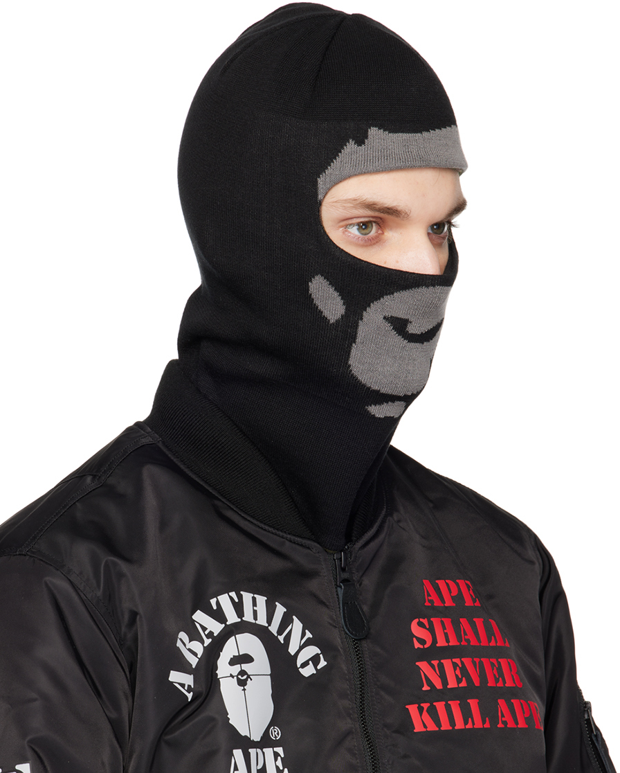 BAPE Reversible Black & Green Ape Head Balaclava A Bathing Ape