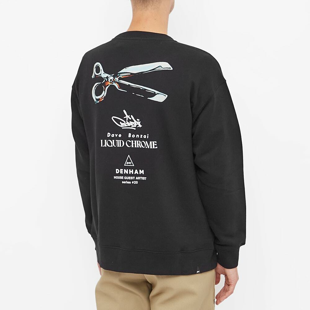 Denham x Dave Bonzai Chrome Box Crew Sweat in Black Denham