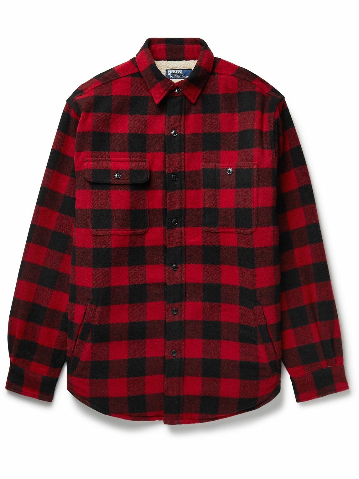 Polo Ralph Lauren - Checked Wool-Blend Flannel Overshirt - Red Polo ...
