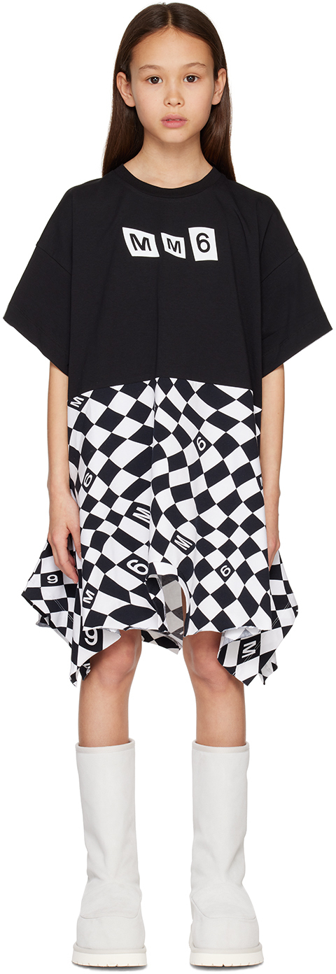 MM6 Maison Margiela Kids Black & White Check Dress MM6 Maison Margiela