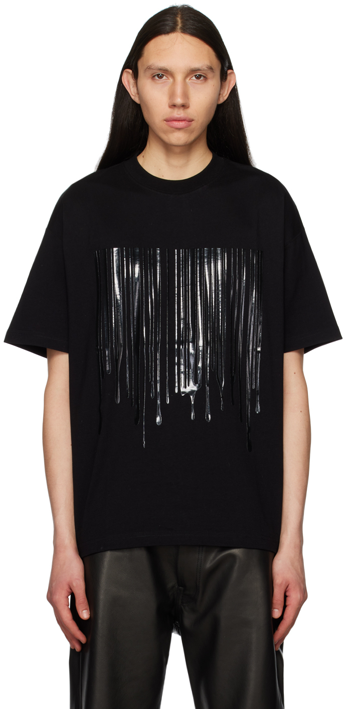 VTMNTS Black Dripping Barcode T-Shirt VTMNTS