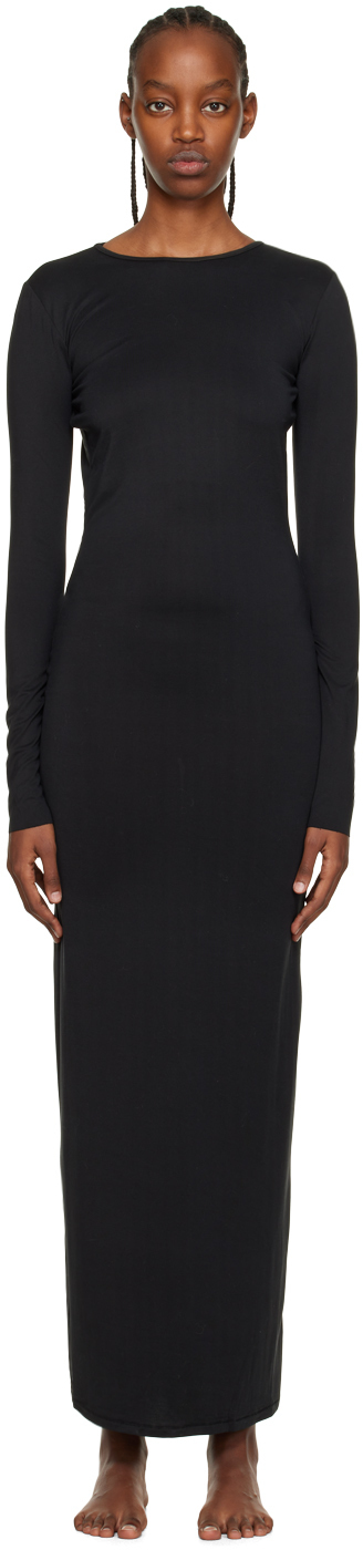 SKIMS Black Smooth Lounge Maxi Dress SKIMS