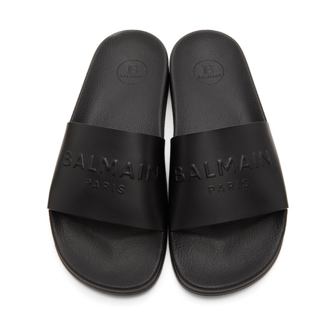 Balmain Black Calypso Slides Balmain