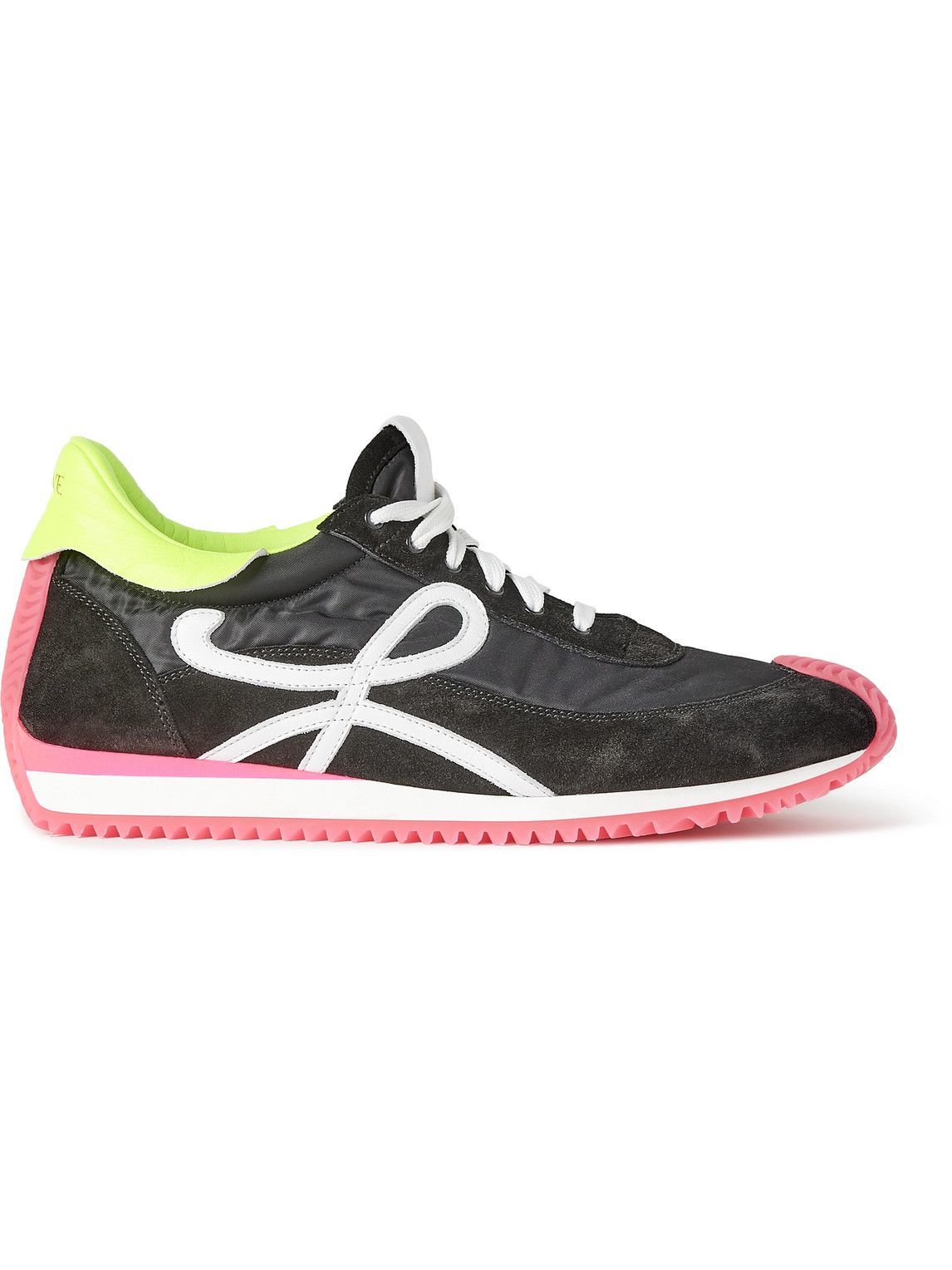 Loewe - Flow Runner Leather-Trimmed Suede and Nylon Sneakers - Black Loewe