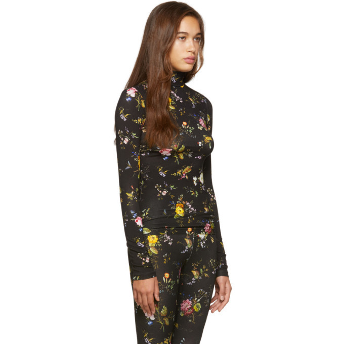 R13 Black Floral Turtleneck R13