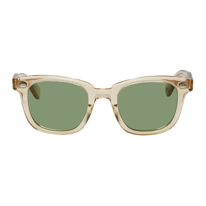 Garrett Leight Green and Pink Transparent Calabar Sunglasses Garrett Leight