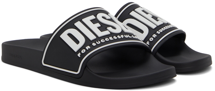 Diesel Black Logo Slides Diesel