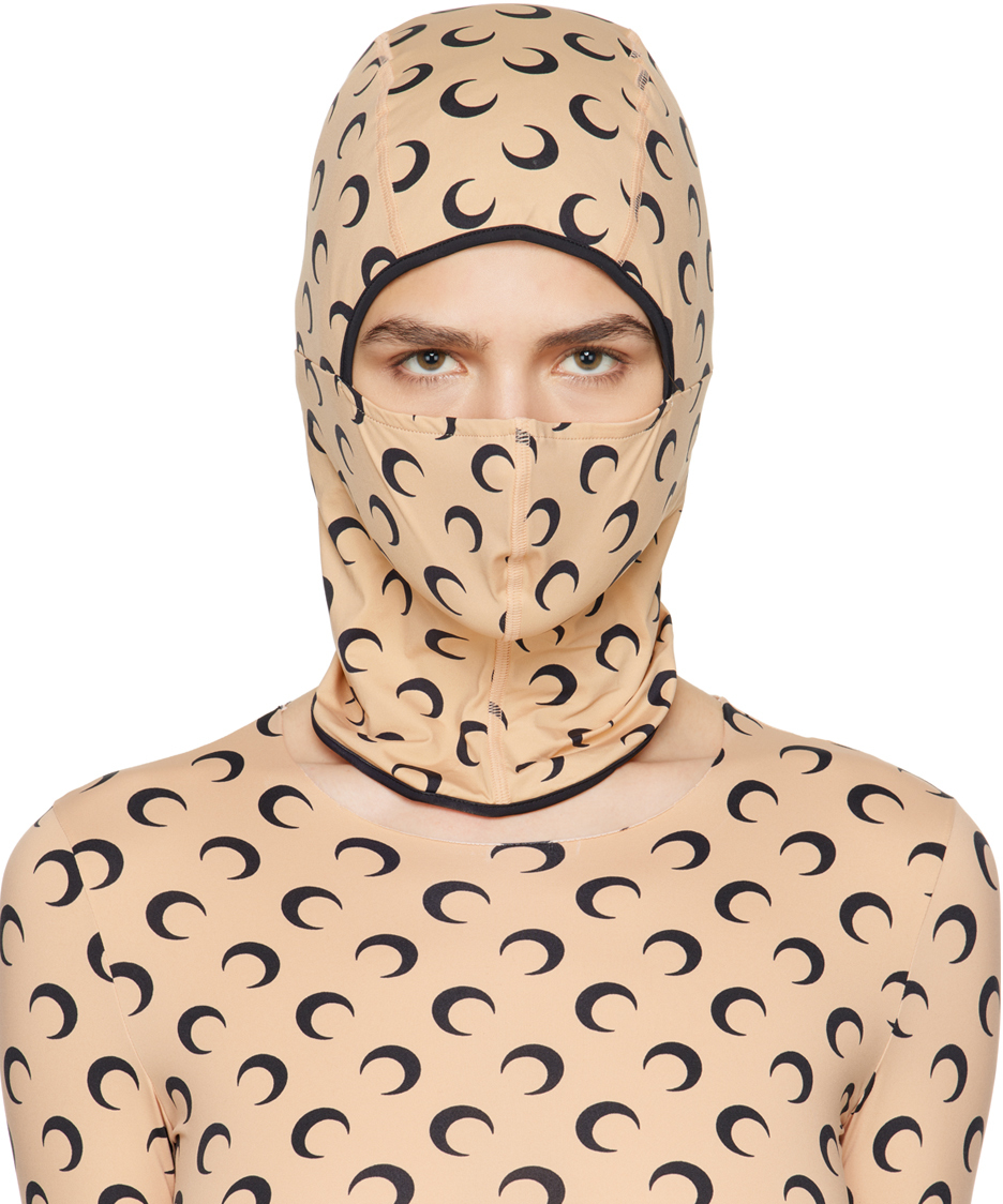 Marine Serre Beige All Over Moon Balaclava Marine Serre