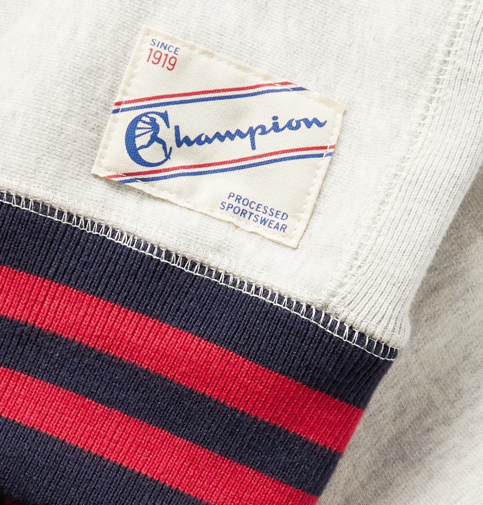 Todd Snyder Champion - Logo-Appliquéd Contrast-Tipped Mélange Loopback ...