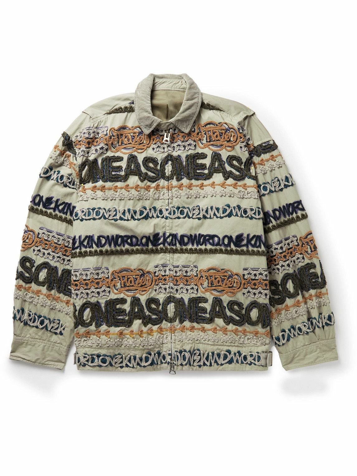Sacai - Eric Haze Corduroy-Trimmed Appliquéd Cotton Blouson Jacket ...