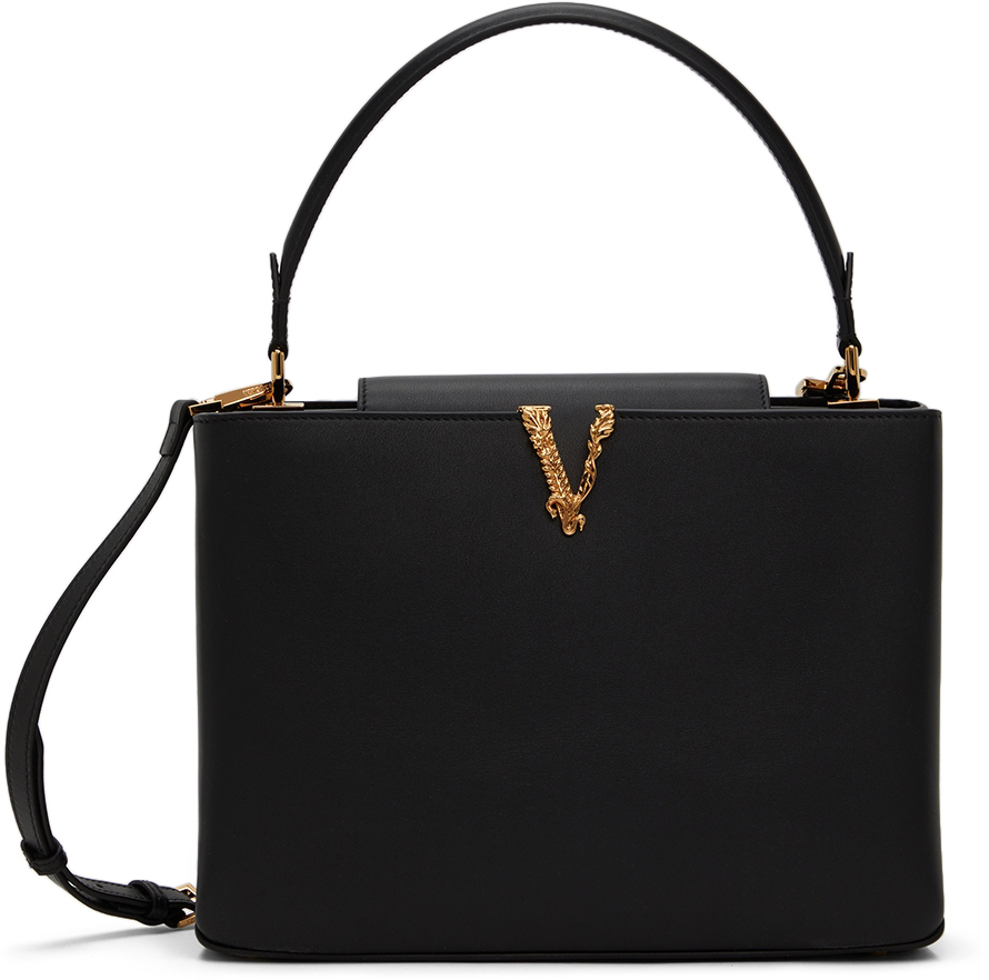 Versace Black Virtus Top Handle Bag Versace
