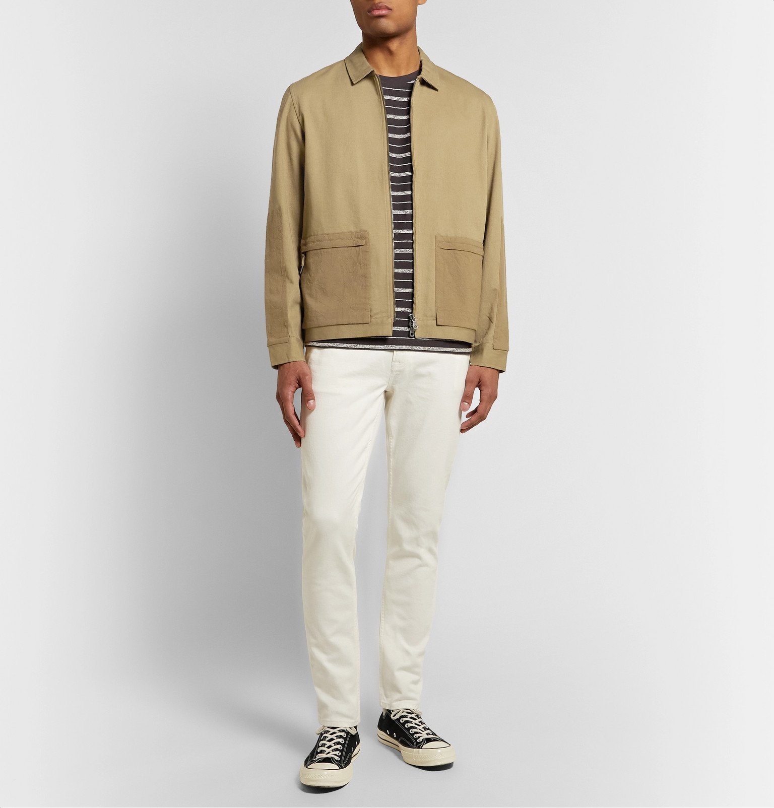 Folk - Overlay Panelled Cotton-Twill Chore Jacket - Brown Folk