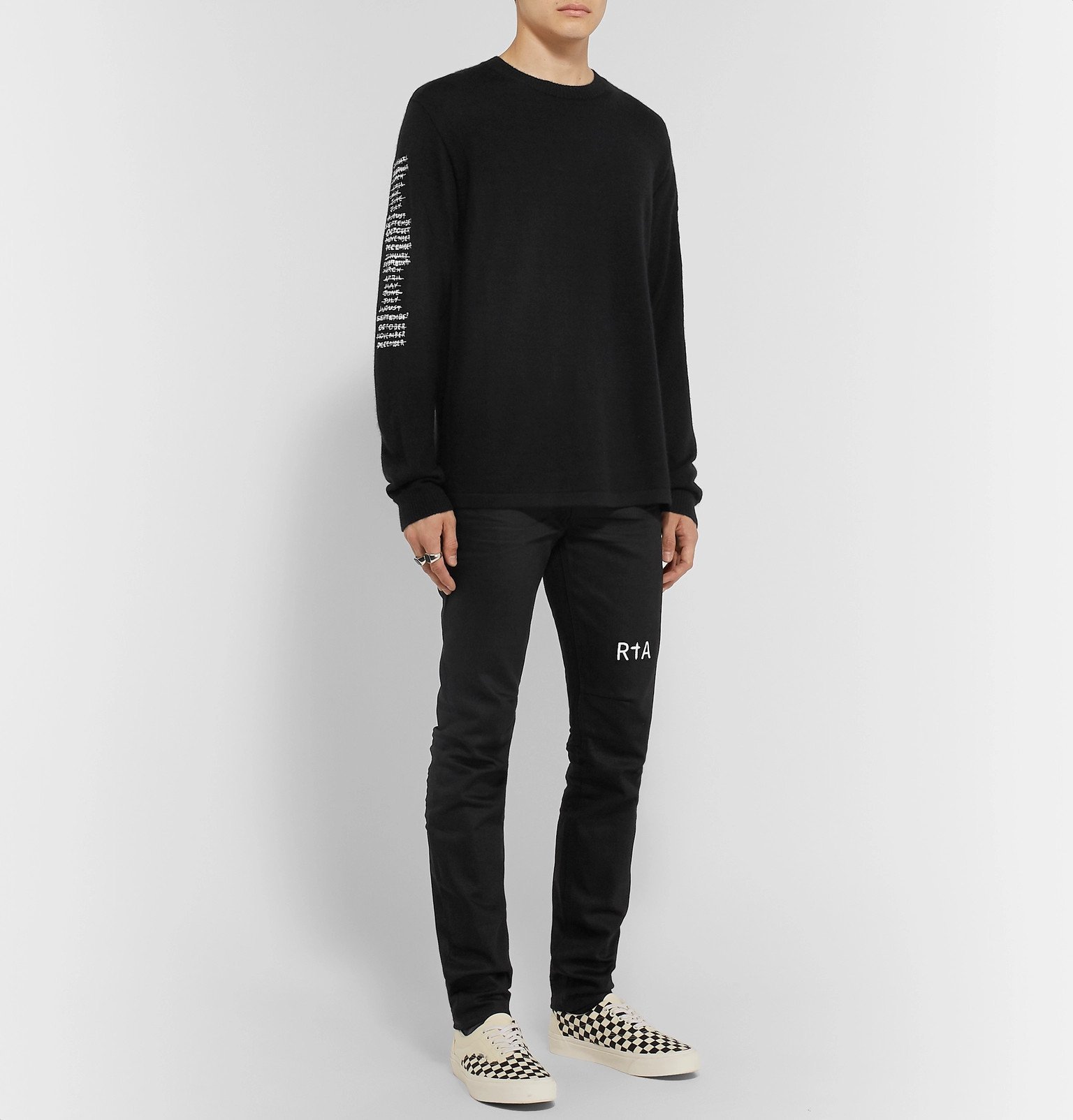 RtA - Logo-Embroidered Denim Jeans - Black RtA