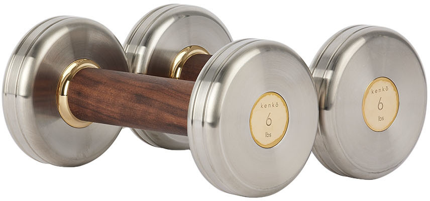 kenko Silver Walnut Dumbbells, 6 lb