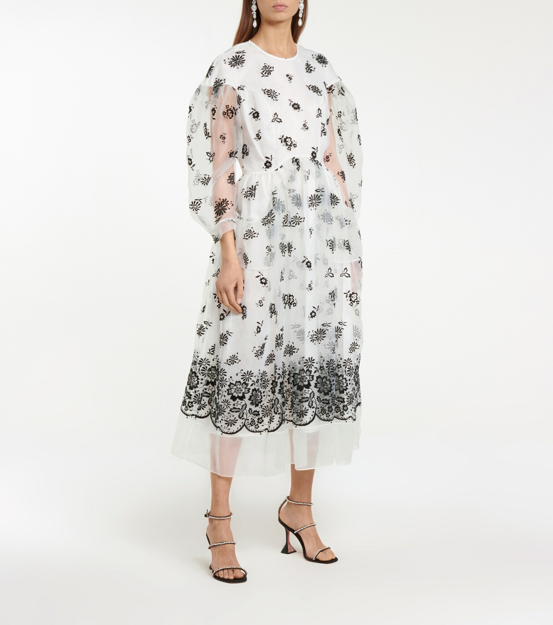 Simone Rocha - Embroidered organza midi dress Simone Rocha