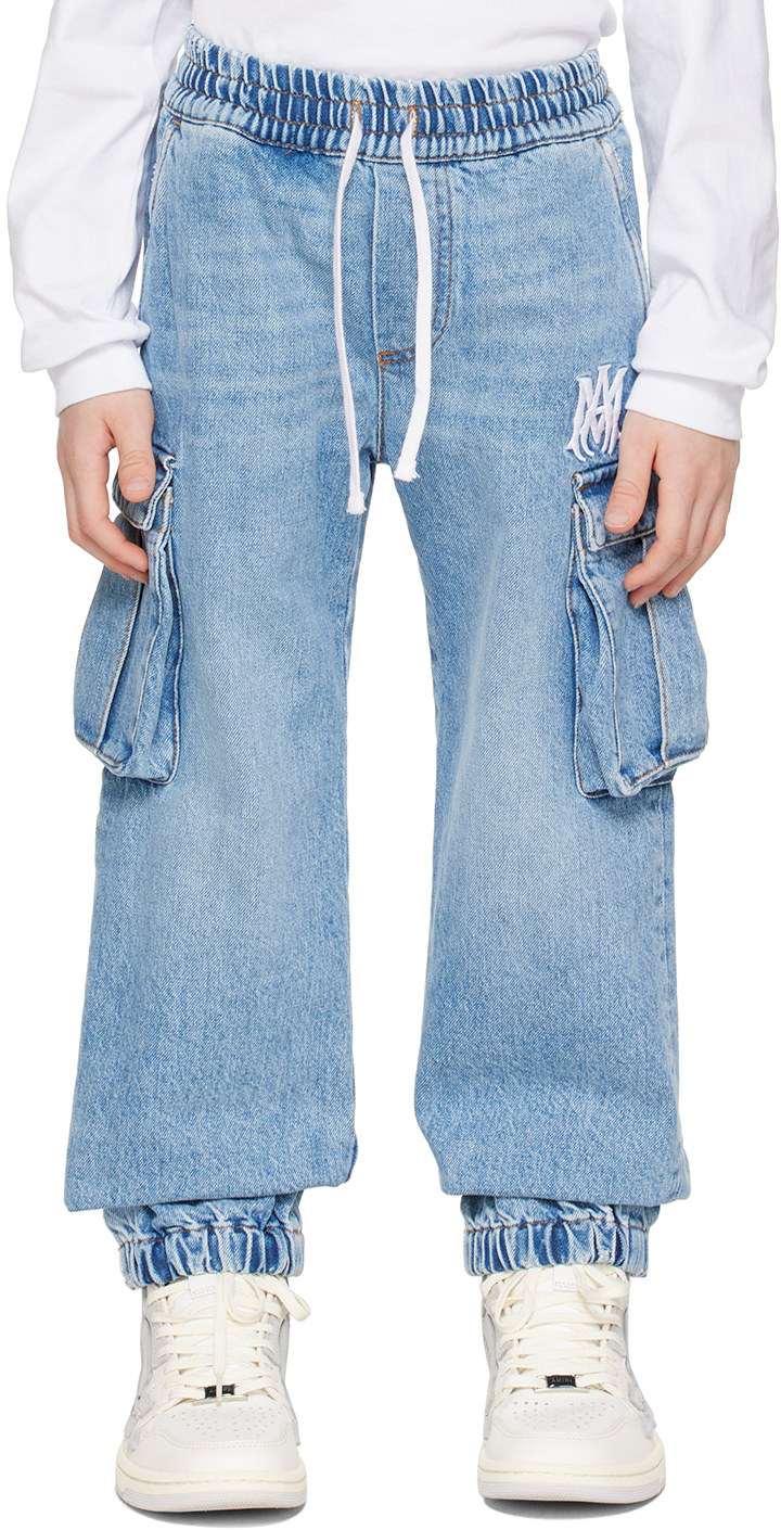 AMIRI Kids Blue Embroidered Jeans Amiri