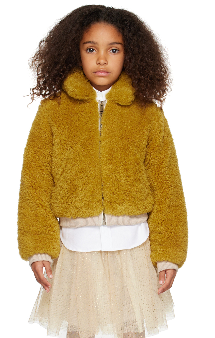 Bonpoint Kids Yellow Birdie Jacket Bonpoint