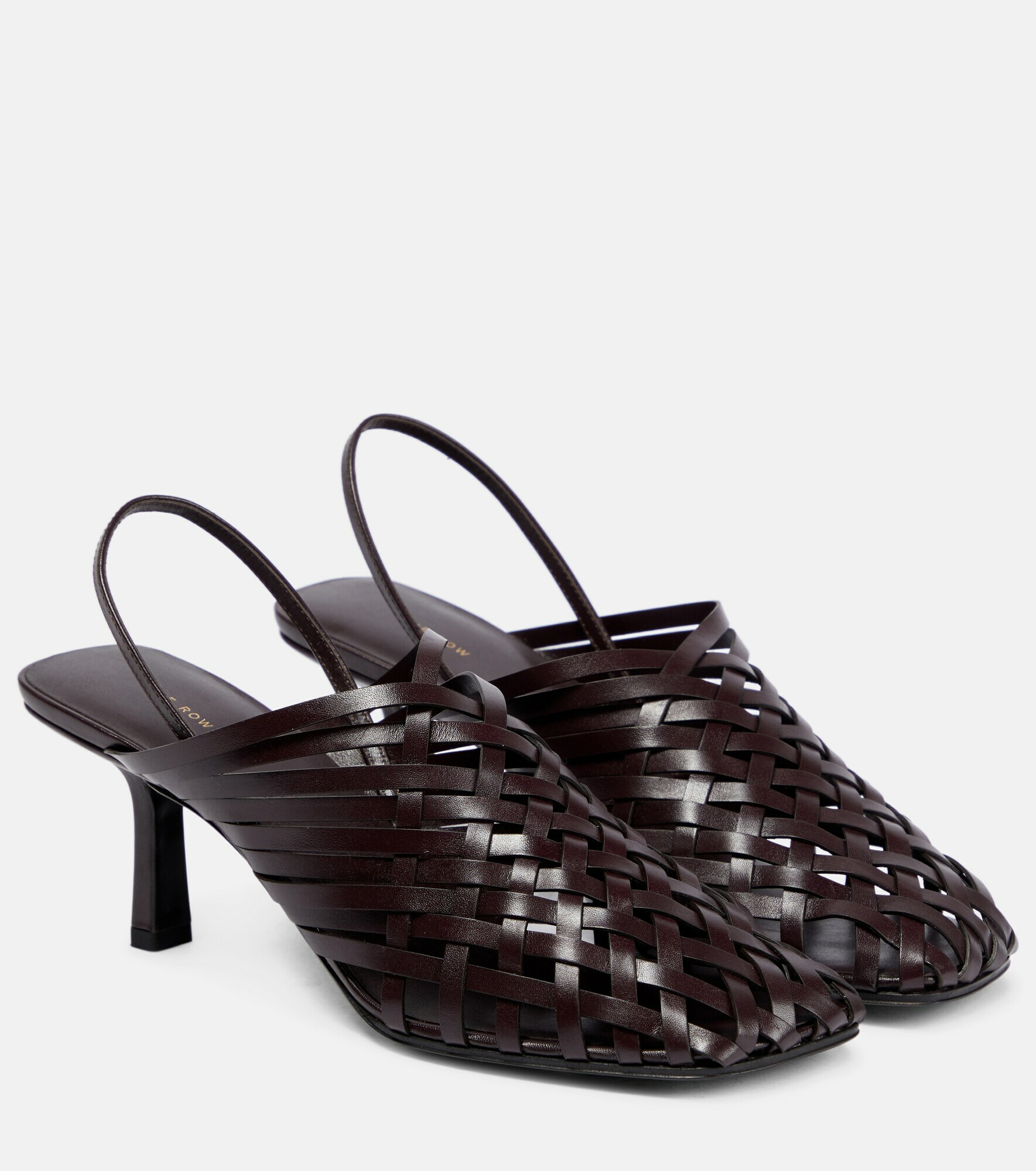 The Row - Woven leather slingback sandals The Row