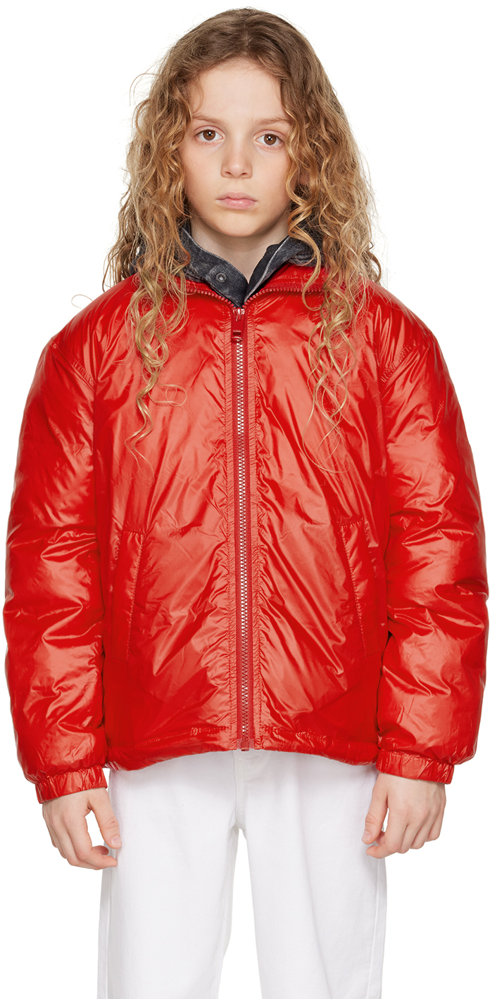 Diesel Kids Red Zipped Puffer Jacket Diesel
