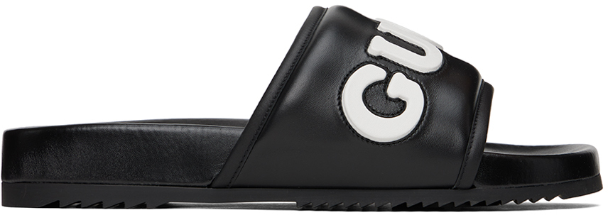 Gucci Black Leather Slides Gucci