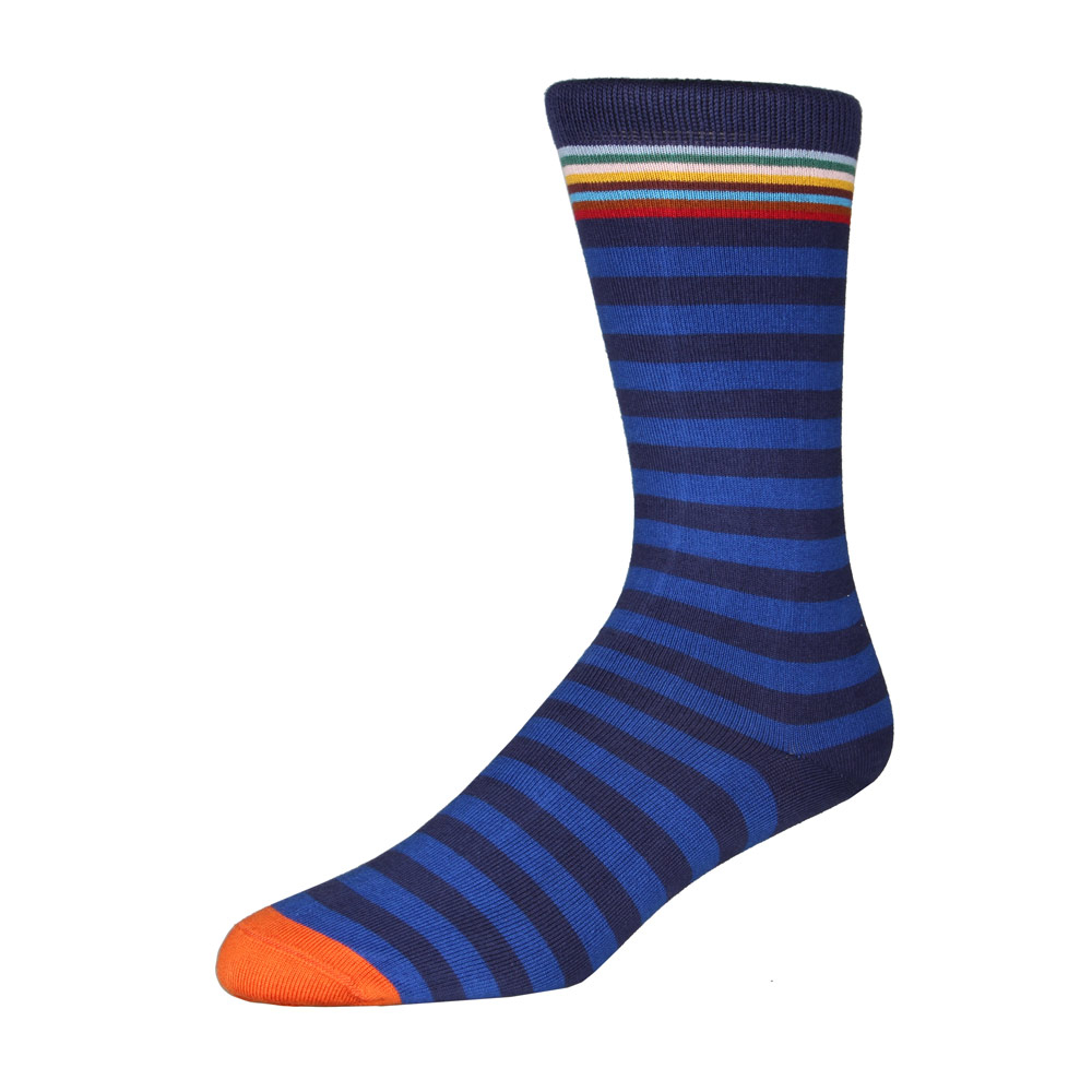 Multi Top Two Stripe Sock - Blue Paul Smith