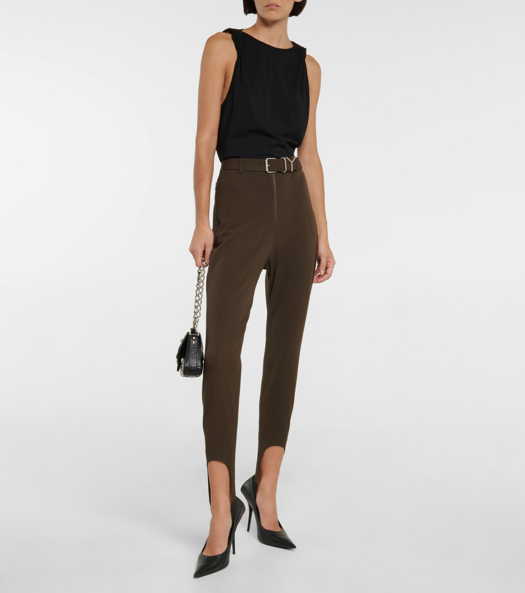 Y/Project - Belted high-rise stirrup pants Y/Project