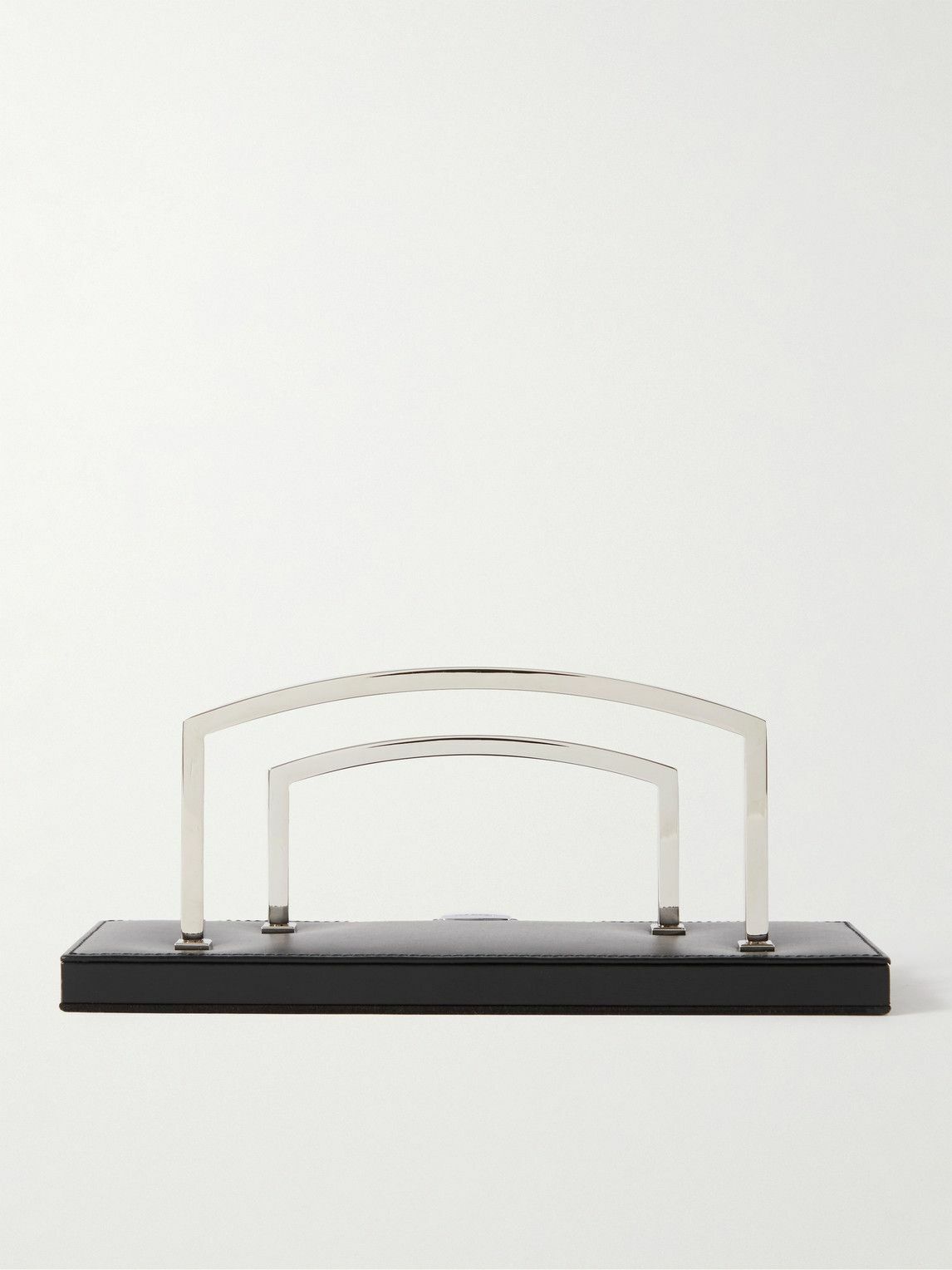 Pineider - Leather and Chrome Letter Rack Pineider