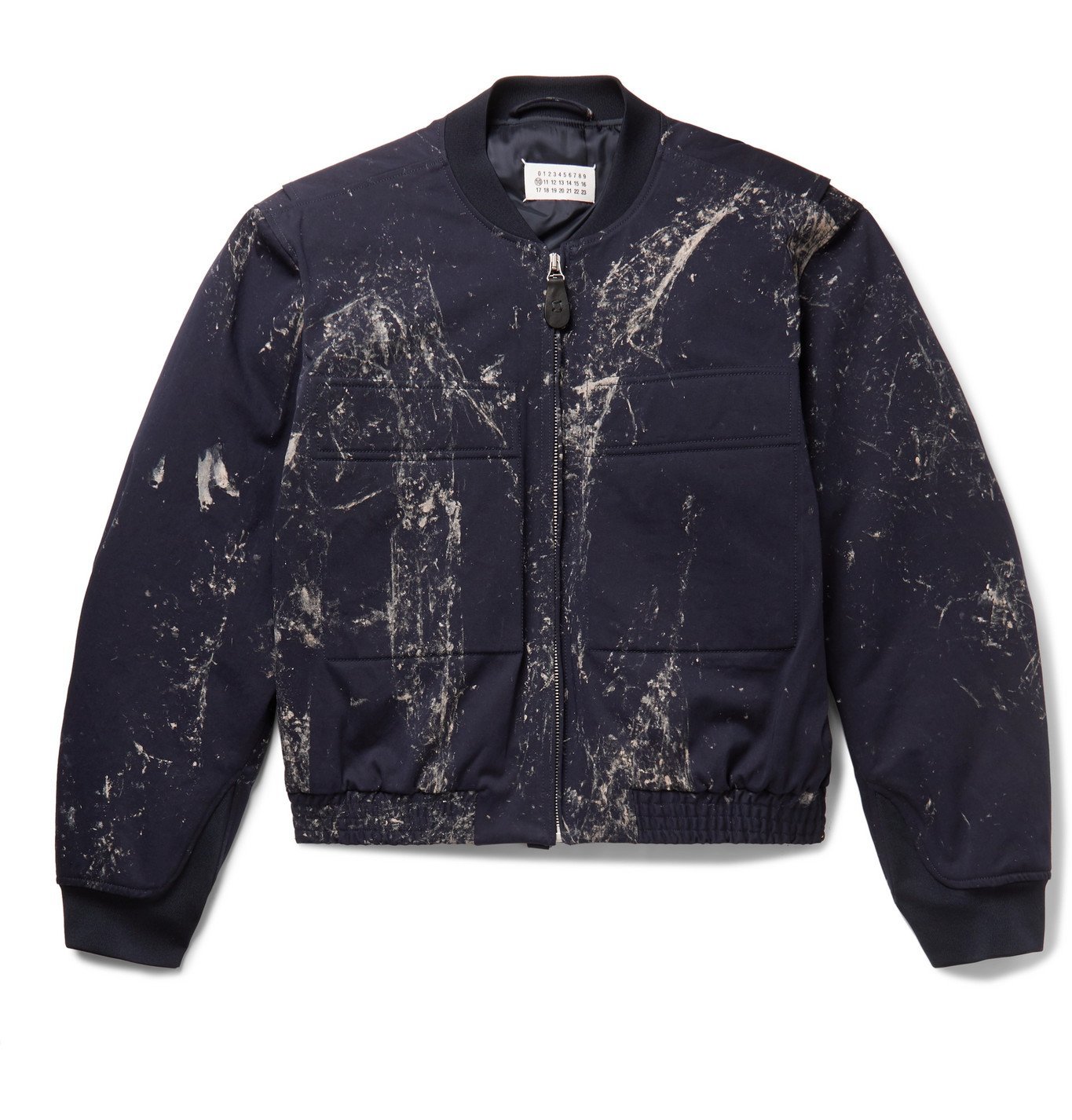 Maison Margiela - Paint-Splattered Cotton-Twill Bomber Jacket - Blue ...