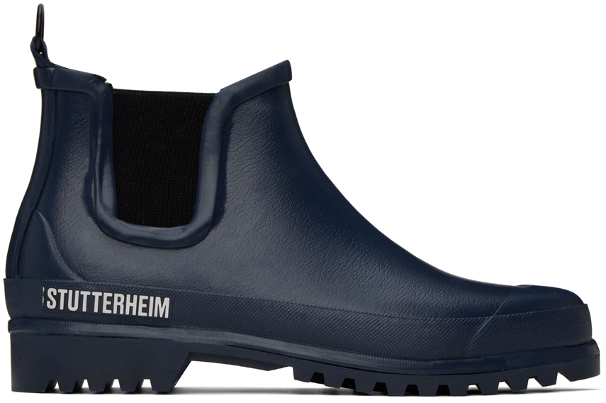 Stutterheim Navy Rainwalker Chelsea Boots Stutterheim