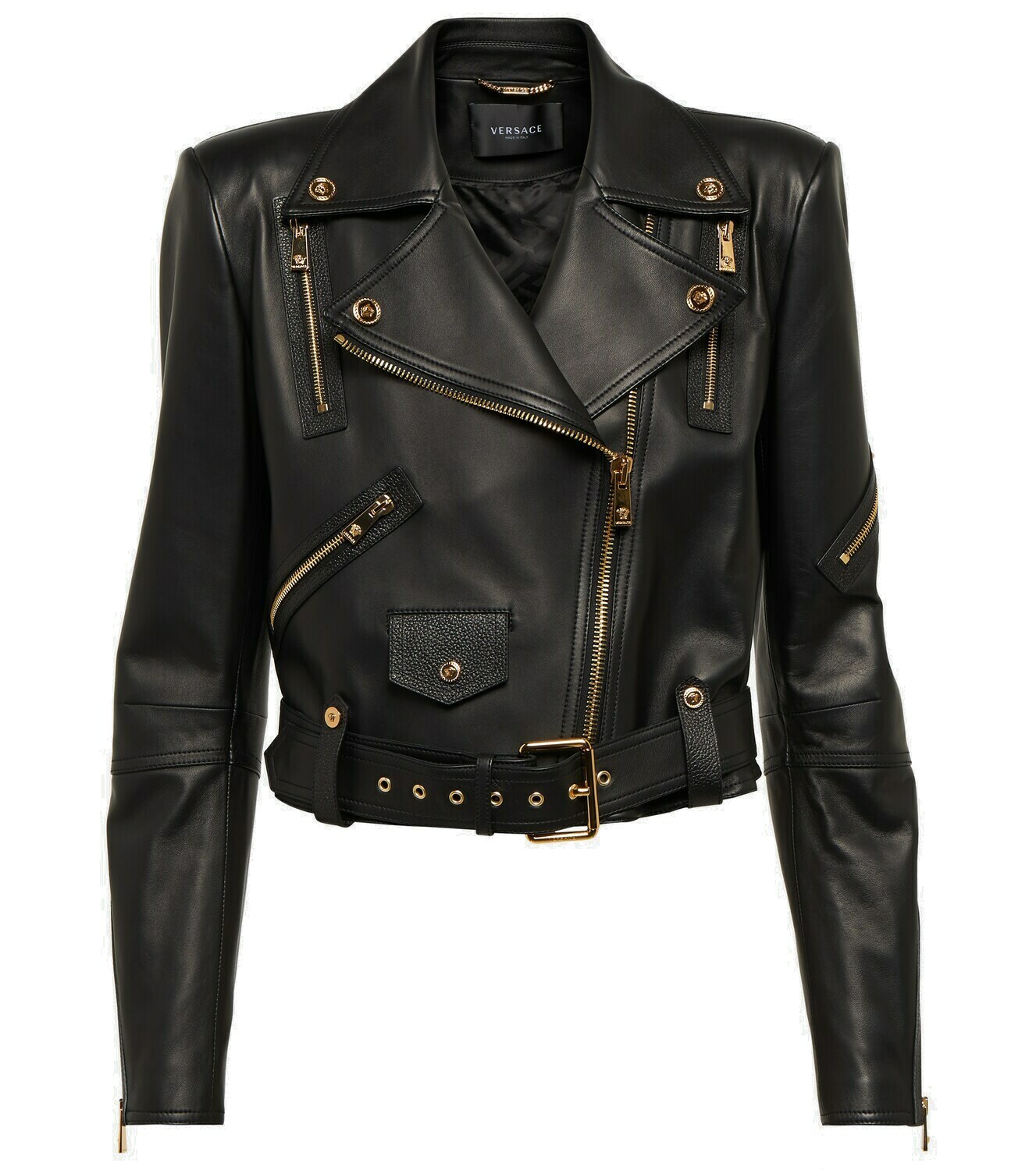Versace - Cropped leather jacket Versace