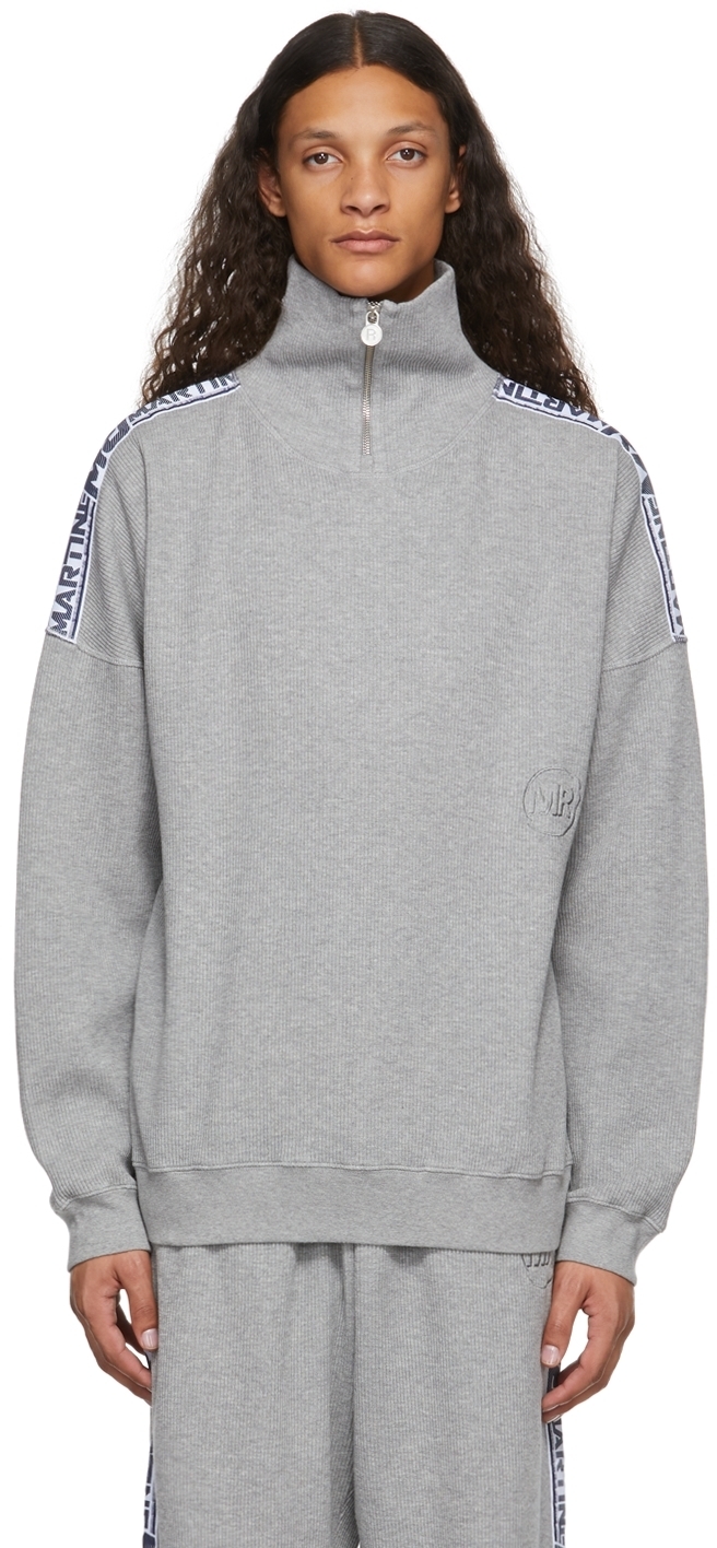 Martine Rose Grey Rib Track Zip-Up Martine Rose