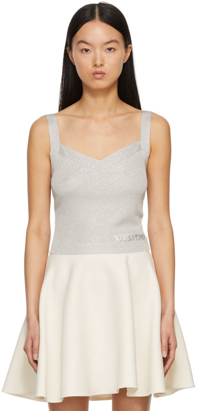 Valentino Silver Metallic Tank Top Valentino