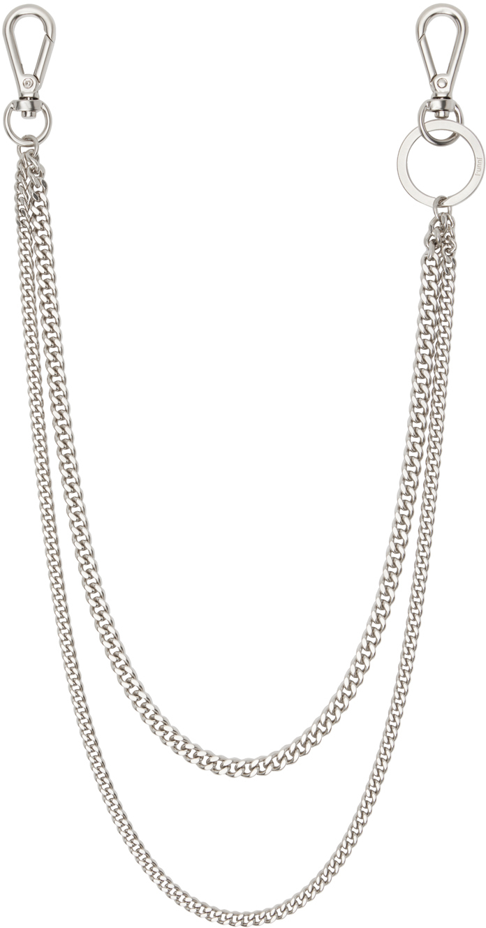 Juun.J Silver Double Chain Keychain Juun.J