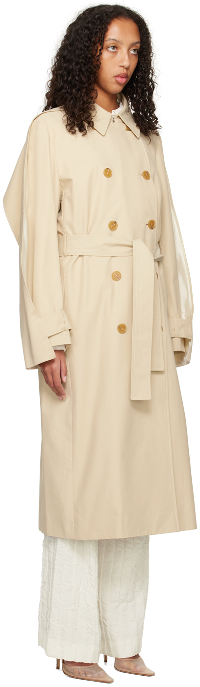 Nina Ricci Beige Gathered Trench Coat Nina Ricci