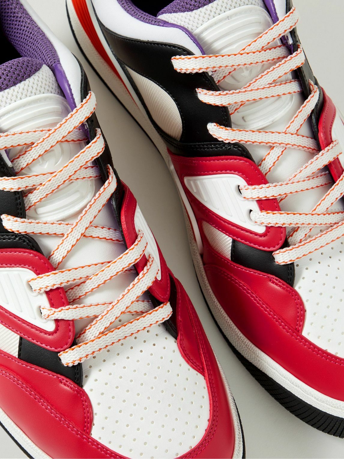 GUCCI - Basket Rubber-Trimmed Demetra Sneakers - Red Gucci