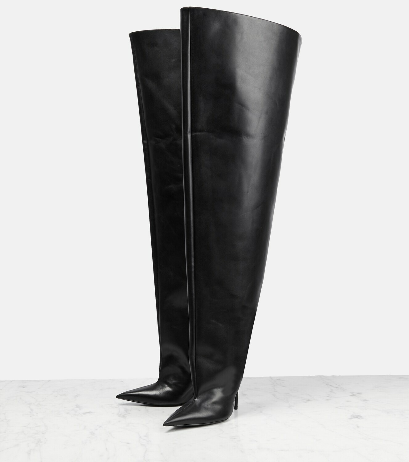 Balenciaga - Waders leather over-the-knee boots Balenciaga
