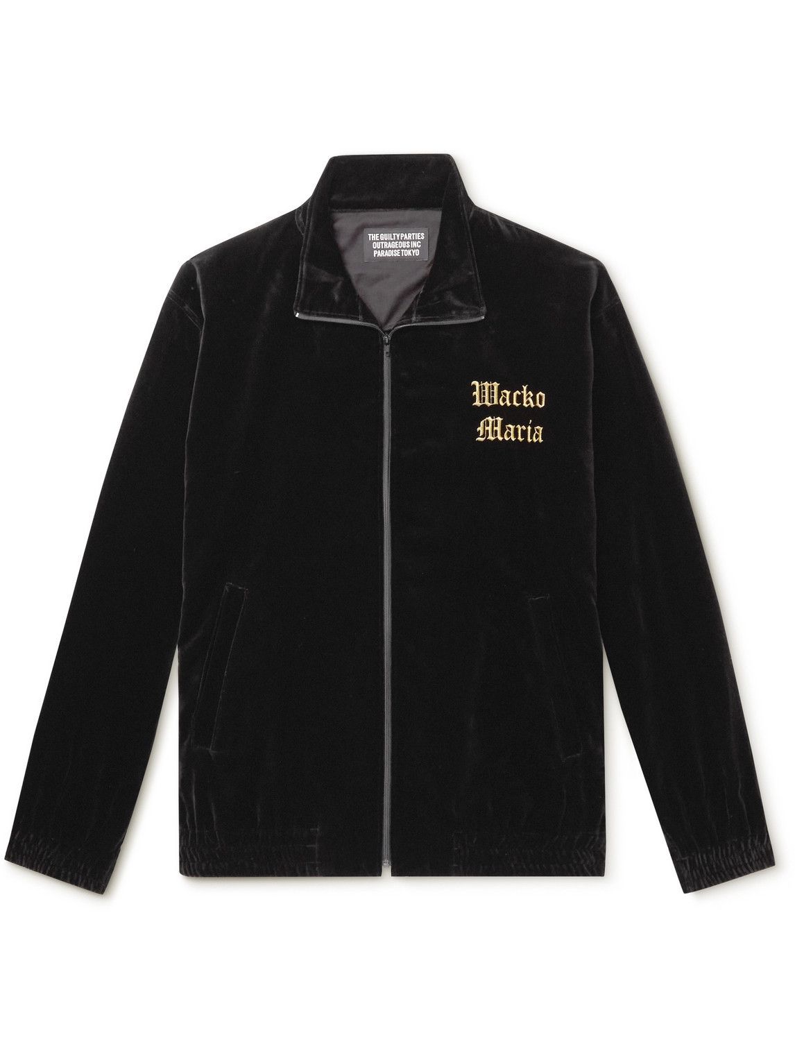 Wacko Maria - Logo-Embroidered Cotton-Velvet Track Jacket - Black Wacko ...