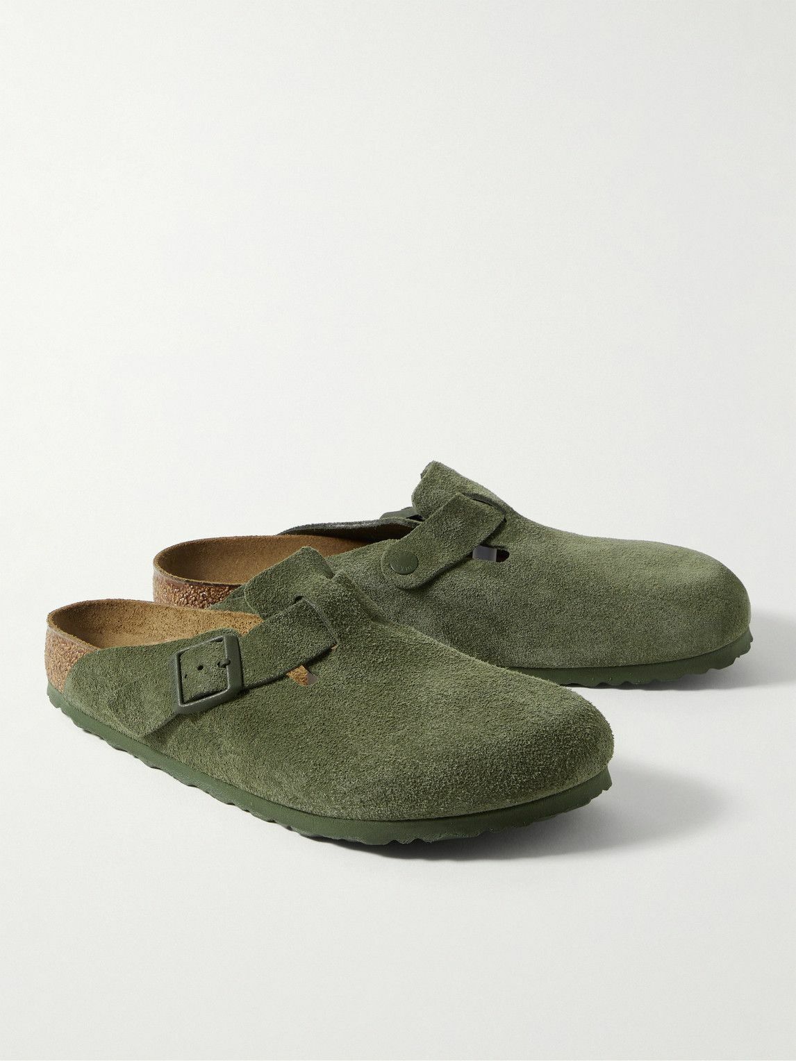 Birkenstock - Boston Suede Clogs - Green Birkenstock