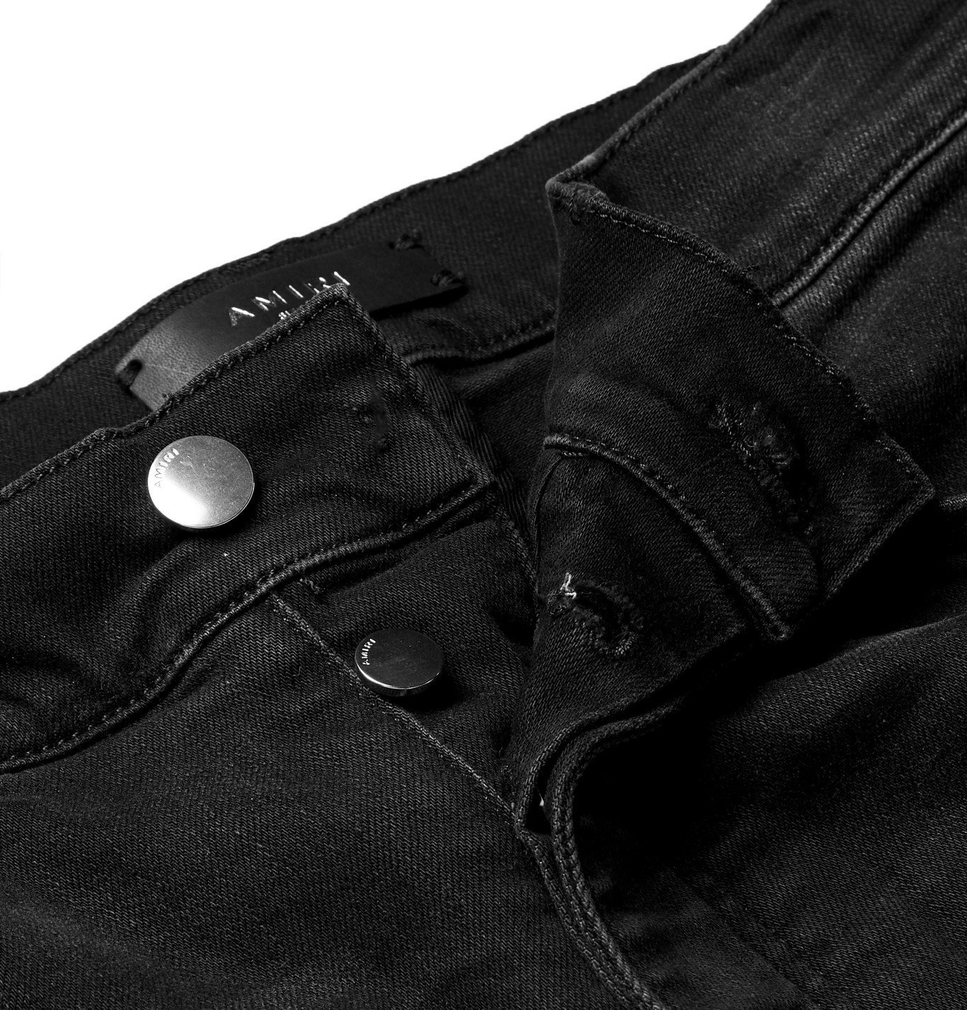 AMIRI - Shotgun Skinny-Fit Distressed Stretch-Denim Jeans - Black Amiri