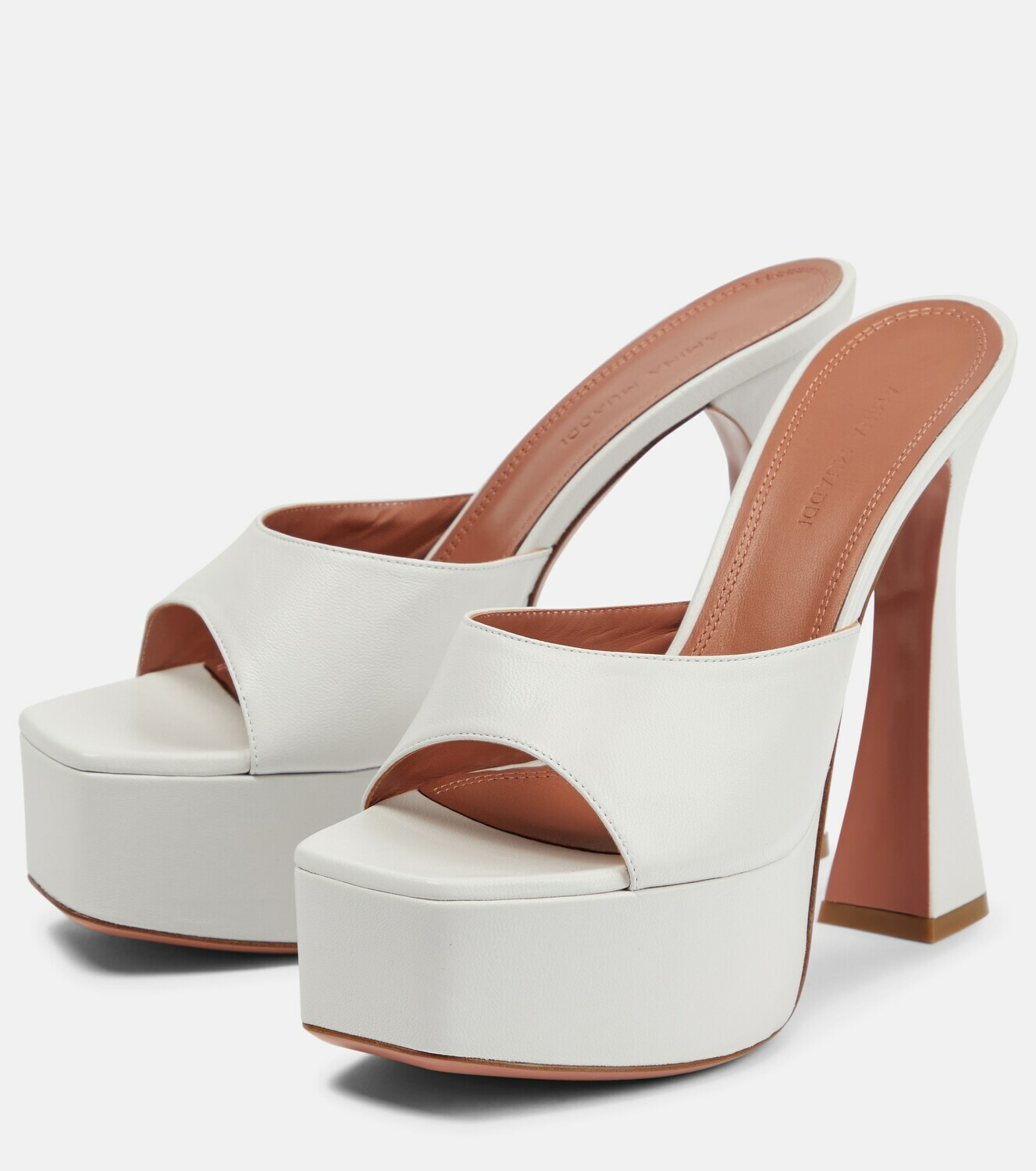 Amina Muaddi - Dalida leather platform mules Amina Muaddi