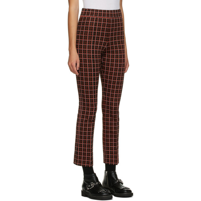 Marni Black and Red Check Cropped Trousers Marni
