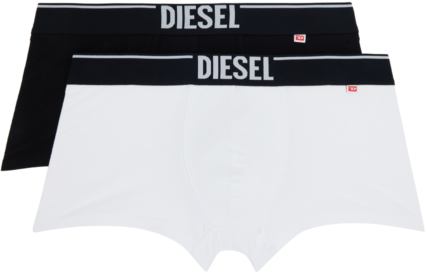 Diesel Two-Pack Black & White Umbx-Damien Boxers Diesel
